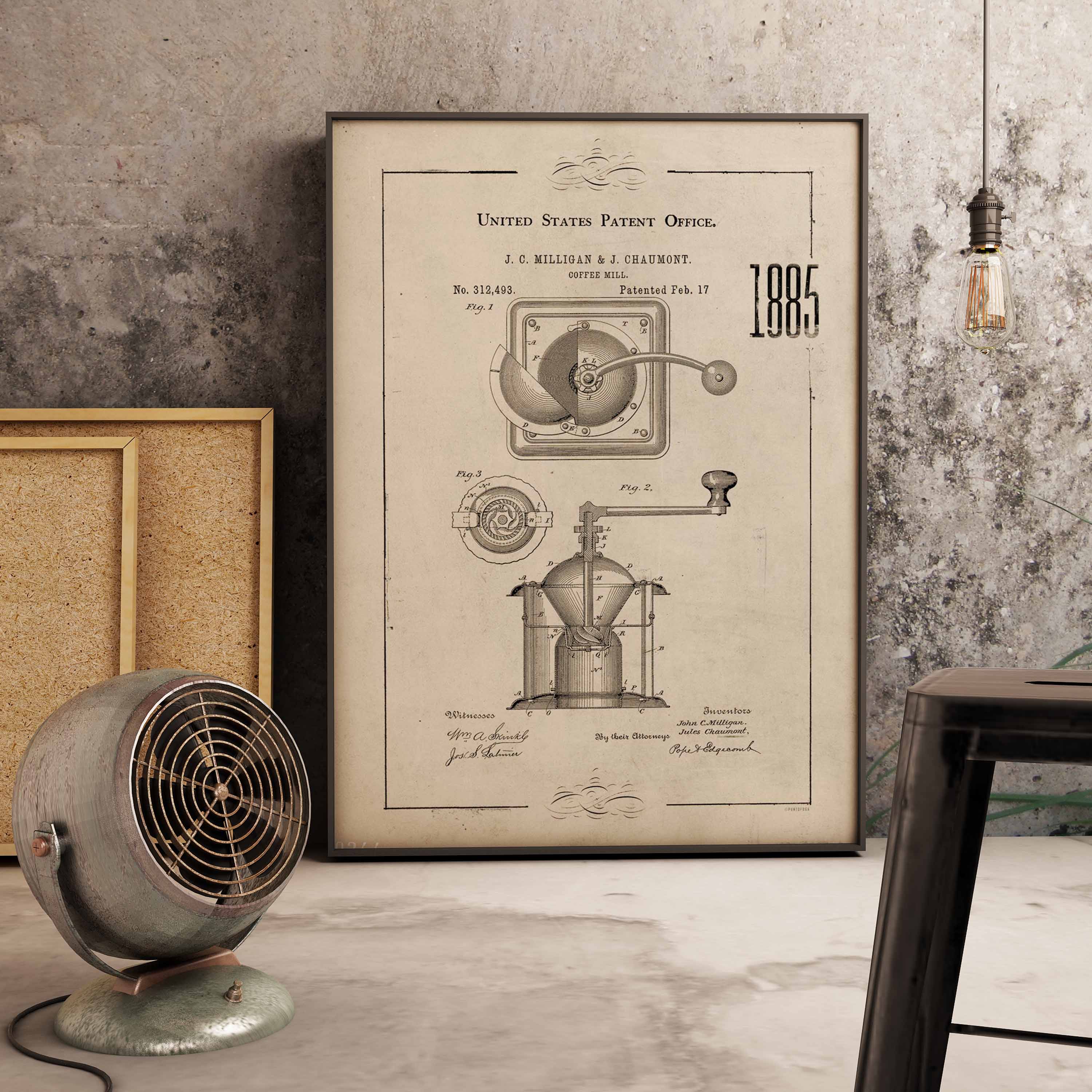 Vintage Industrial Mechanical Drawings Wall Decoration Canvas Poster ...